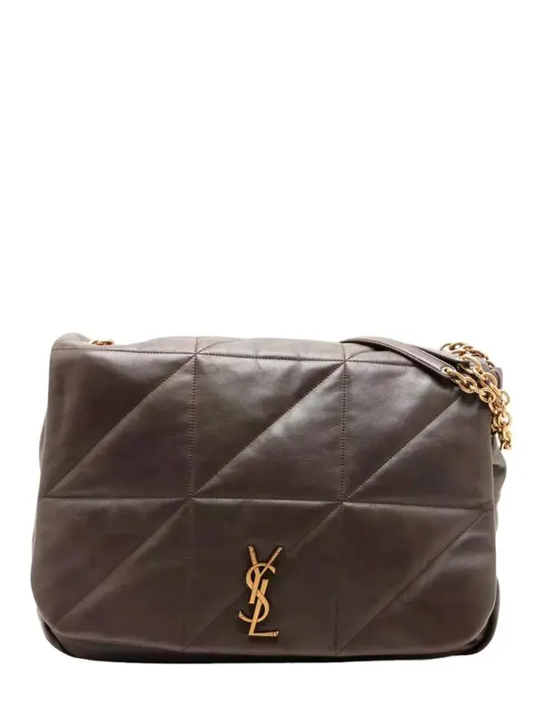 Saint Laurent Large Quilted Lambskin Shoulder Bag - Brown