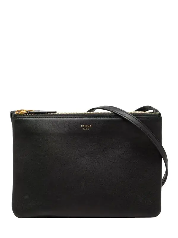 Celine Lambskin Trio Crossbody Bag - Black
