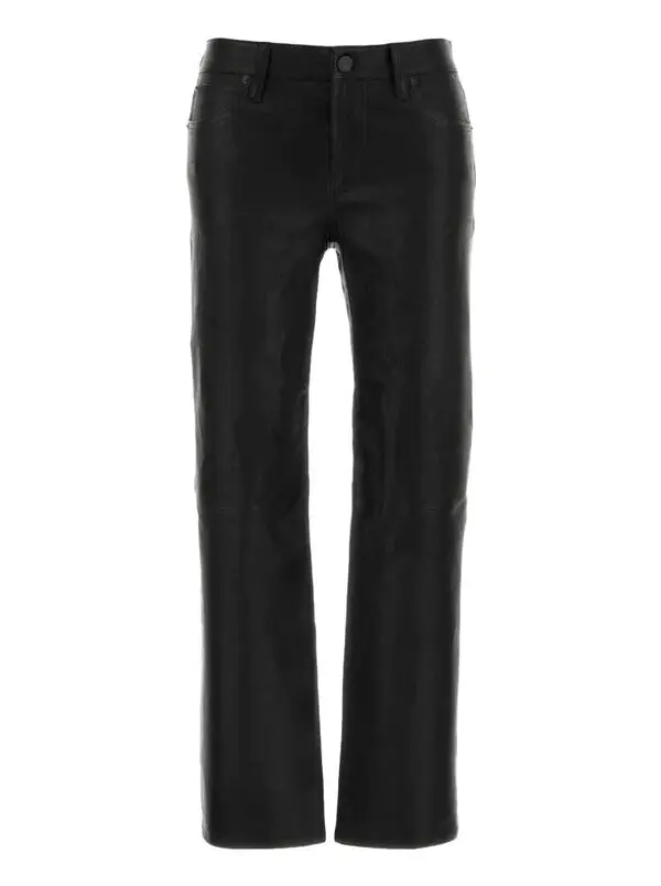 FRAME Leather Cigarette Trousers - Black