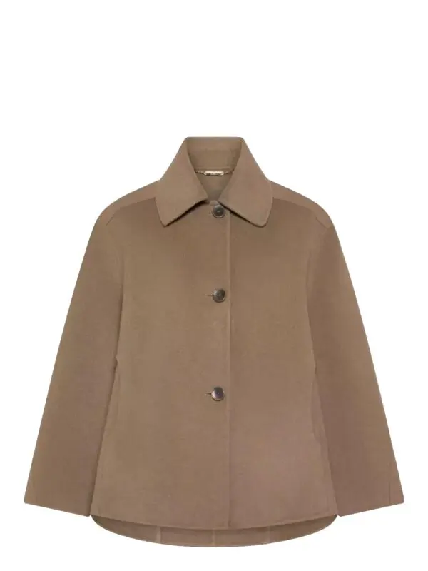 Seventy Button-fastening Spread-collar Coat - Neutrals