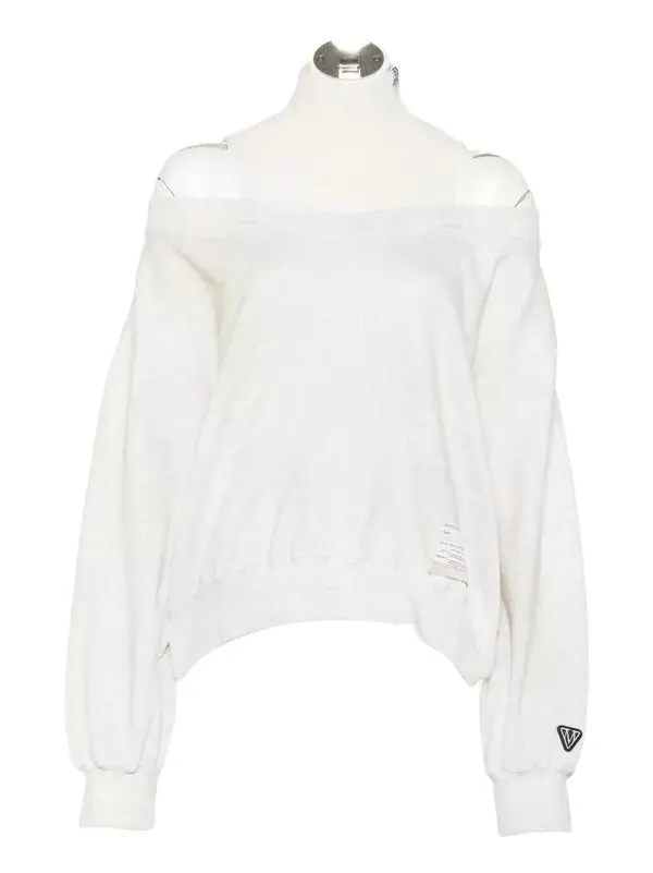 Mihara Yasuhiro Cold-shoulder Layered-effect Sweater - Grey