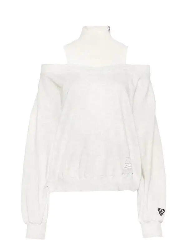 Mihara Yasuhiro Cold-shoulder Layered-effect Sweater - Grey