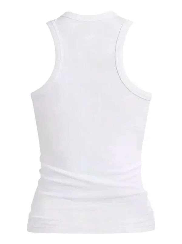 Balenciaga Logo Embroidered Knotted Tank Top - White