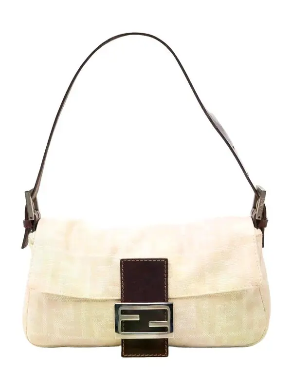 Fendi 1997-2010 Zucca Canvas Baguette Shoulder Bag - Neutrals