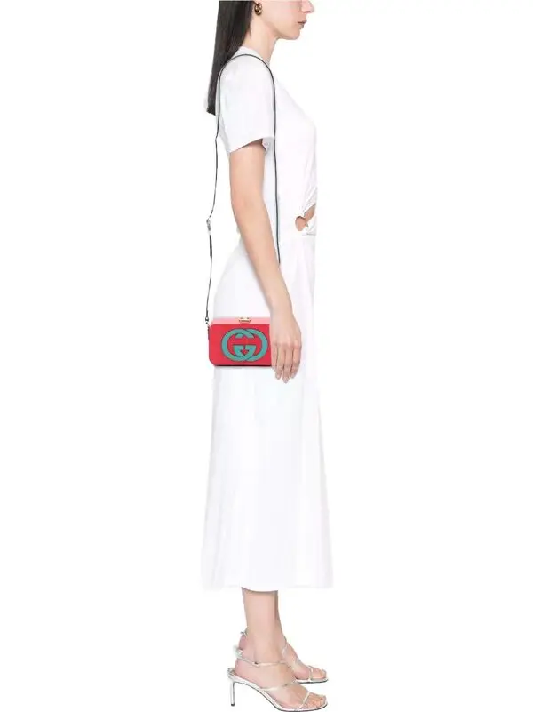Gucci Calfskin Interlocking G Crossbody Bag - Red