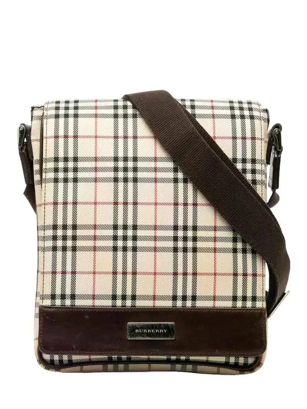 Burberry House Check Canvas Flap Crossbody Bag - Neutrals