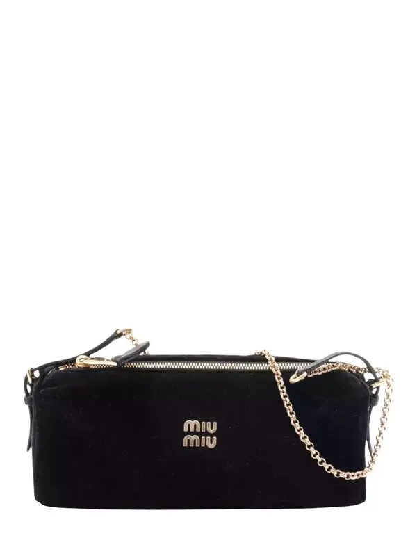 Miu Miu Velvet Chain Shoulder Bag - Black
