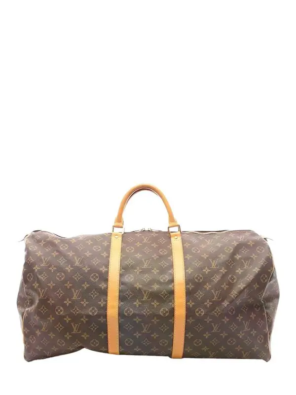 LOUIS VUITTON Monogram Keepall 60 Travel Bag - Brown