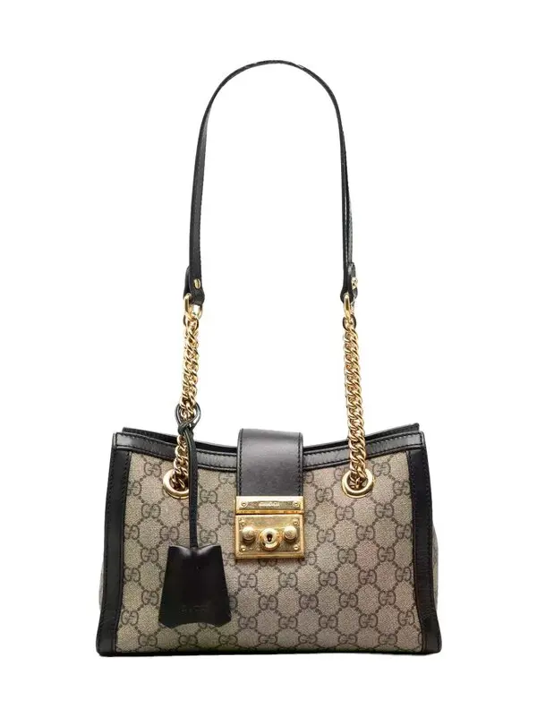 Gucci Small Gg Supreme Padlock Tote Bag - Neutrals