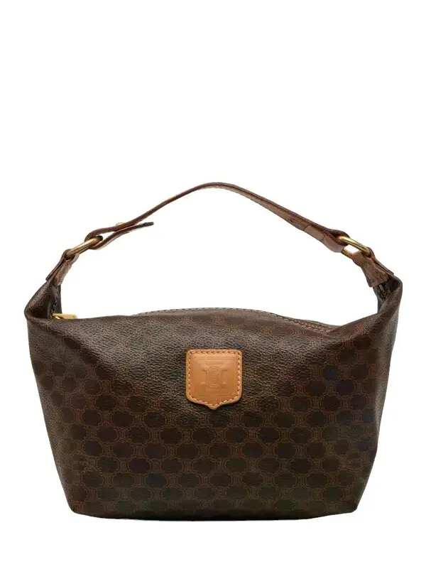 Celine Macadam Coated Canvas Handbag - Brown