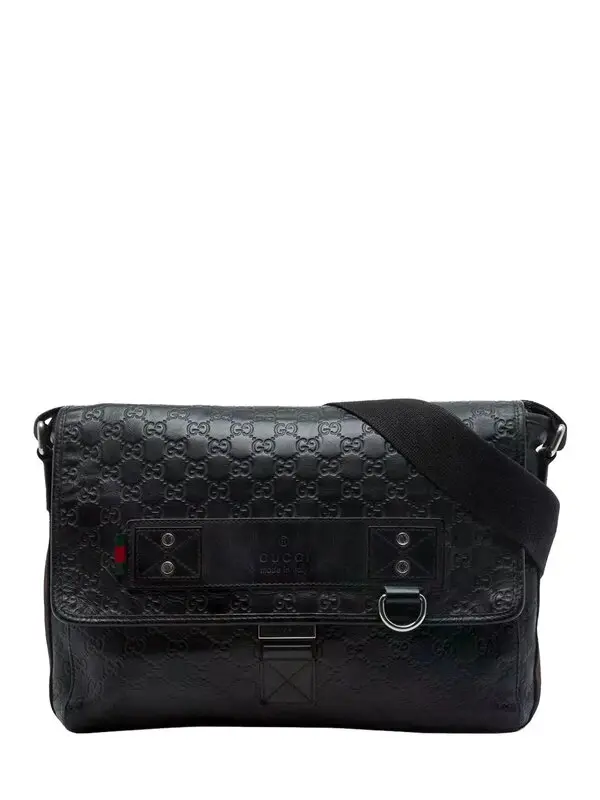 Gucci Embossed Gg Web Crossbody Bag - Black