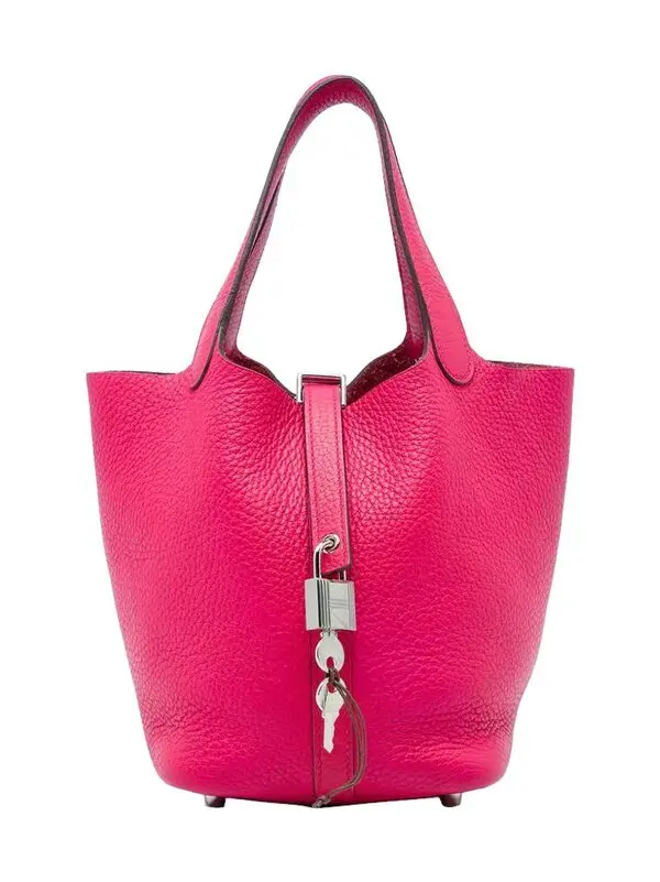 Hermès Clemence Leather Picotin Lock 18 Handbag - Pink