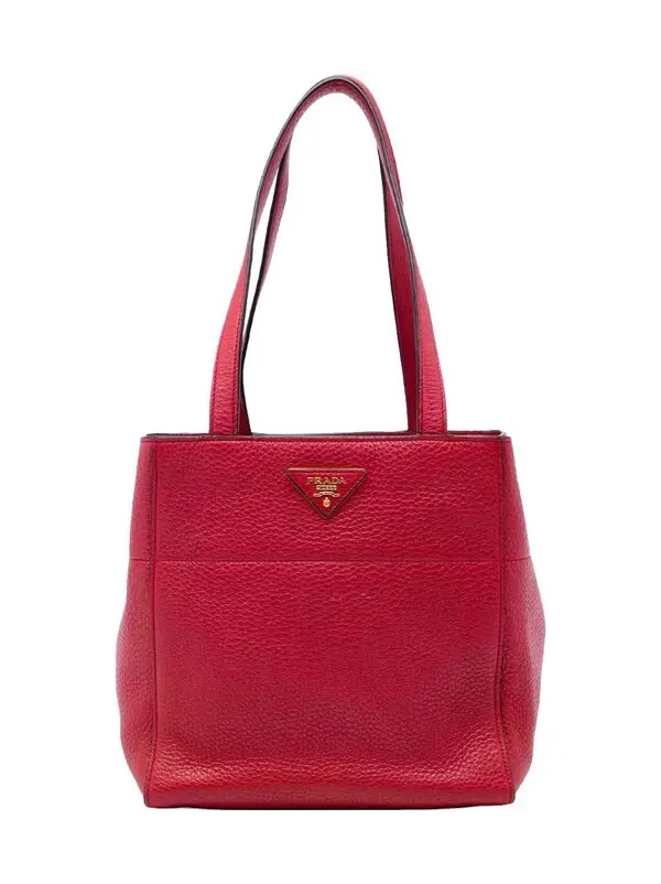 Prada Vitello Daino Tote Bag - Red