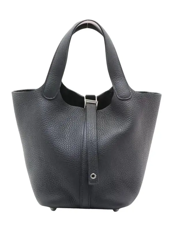Hermès Clemence And Swift Picotin Lock 18 Eclat Handbag - Blue