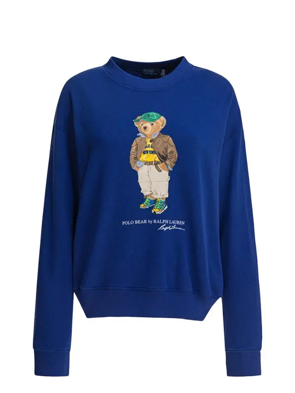 Polo Ralph Lauren Crewneck Sweatshirt With Polo Bear Graphic - Blue