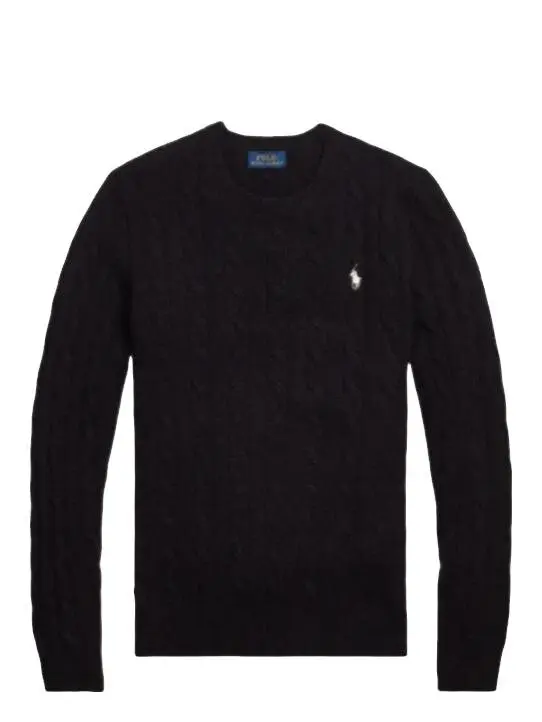 Polo Ralph Lauren Cable Knit Logo Sweater - Black