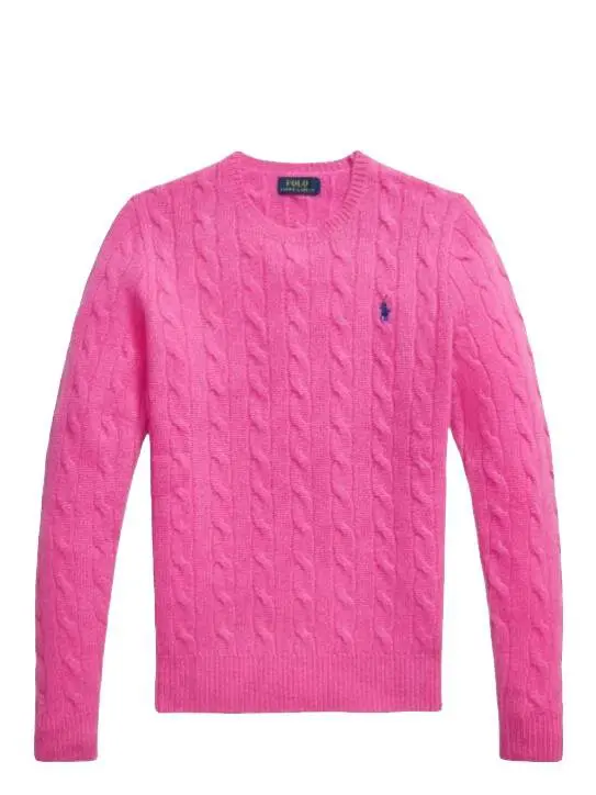 Polo Ralph Lauren Cable Knit Crew Neck Sweater - Pink