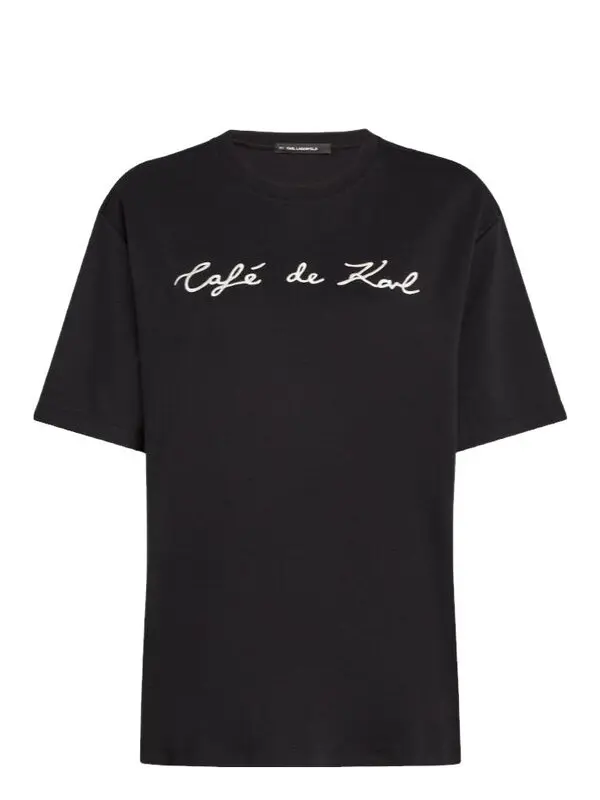 Karl Lagerfeld X Jorge Parra Oversized T-shirt With Embroidered Artwork - Black