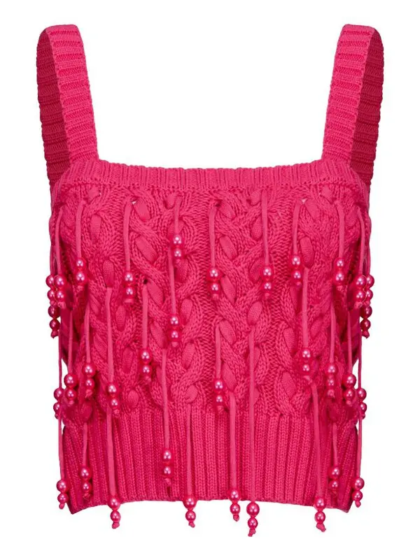 Pinko Potassio Beaded Embellishment Vest - Red
