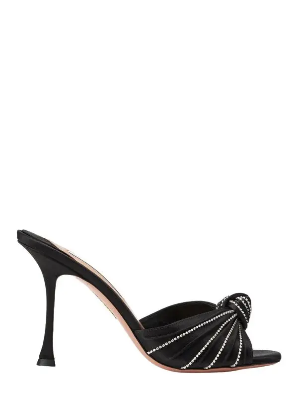 AQUAZZURA Atelier 95mm Suede Mules - Black