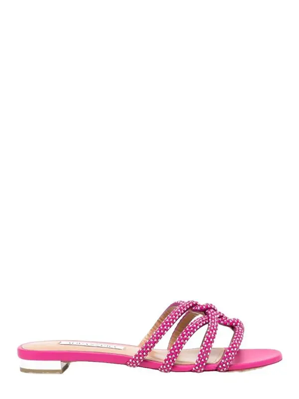 AQUAZZURA Embellished Slip-on Slides - Pink