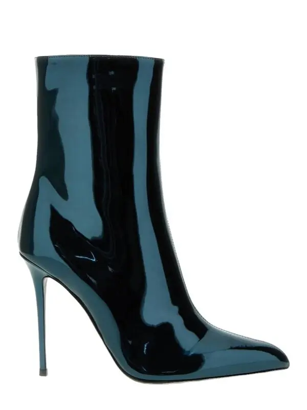 GIUSEPPE ZANOTTI Mirrored Pointed Toe High Heel Ankle Boots - Black