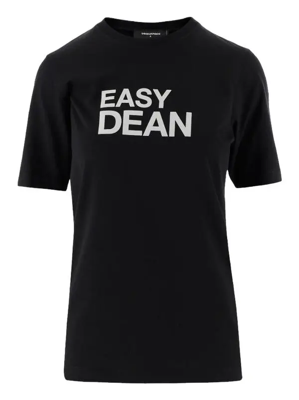 Dsquared2 Easy Dean" Slogan Print T-shirt - Black