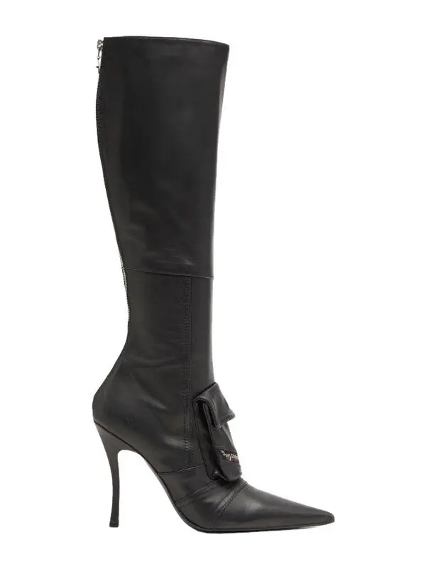 DIESEL® D Venus Pointed-toe Stiletto Heeled Boots - Black