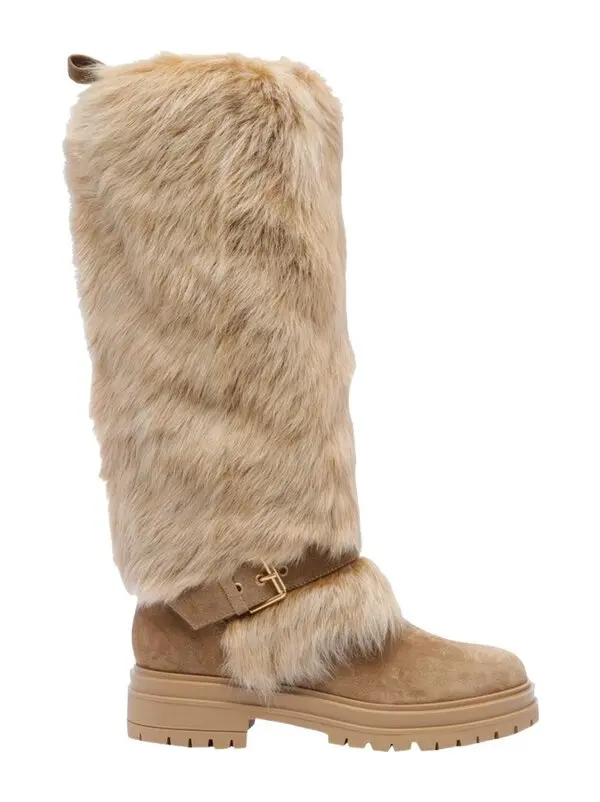 GIANVITO ROSSI Maverick Buckled Boots - Nude