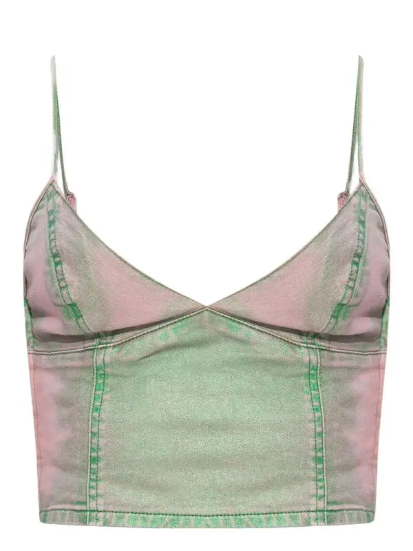 DIESEL® De-fulvy-s Cropped Denim Top - Gray