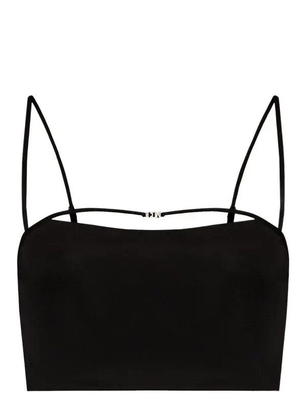 Dsquared2 Spaghetti Strap Cropped Top With Logo Application - Black