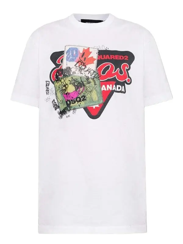 Dsquared2 Graphic Printed Crewneck T-shirt - White