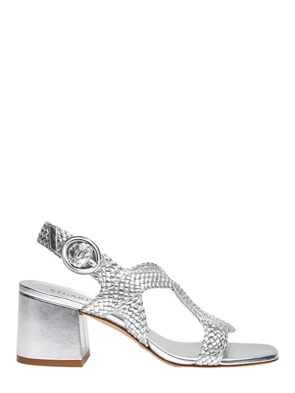 STUART WEITZMAN Wovette 60mm Block Heel Sandals - White