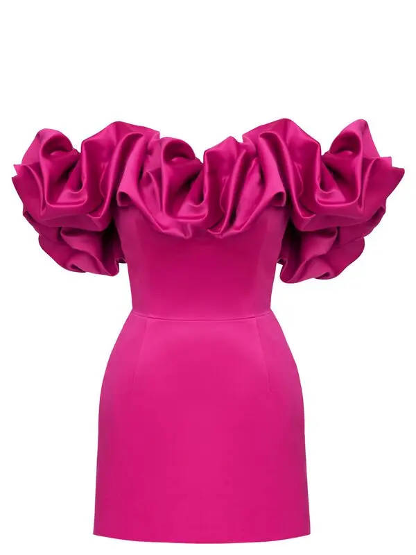 POST MERIDIEM Fuchsia Meringue Mini Dress - Red