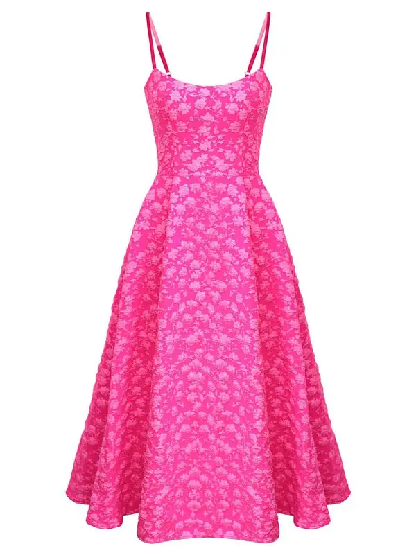 POST MERIDIEM Jacquard Bustier Dress - Pink
