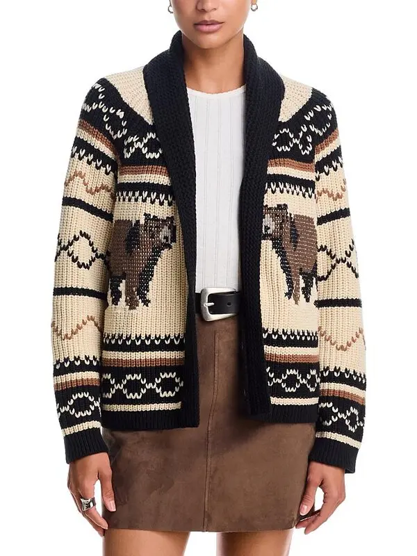 The Great. The Bear Lodge Open Cardigan Sweater - Black