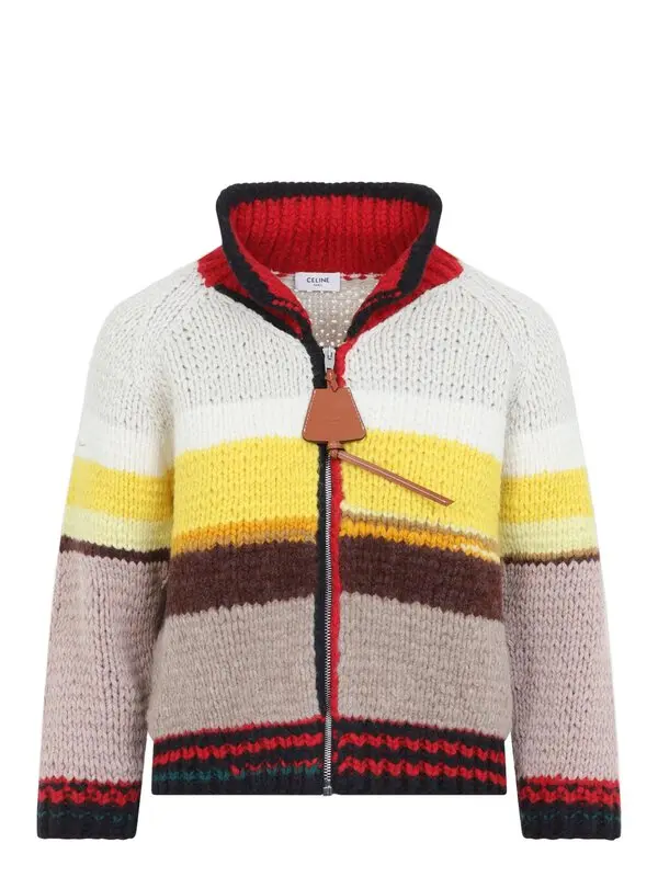 Celine Chunky Knit Zip-front Cardigan - Multicolour