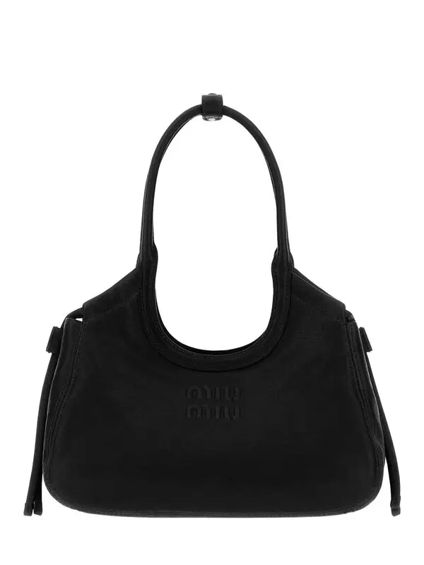 Miu Miu Mini Nappa Leather Ivy Handbag - Black