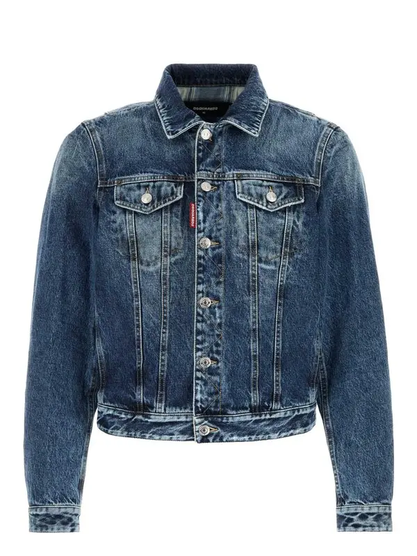 Dsquared2 Cotton Denim Jacket - Blue