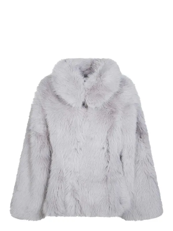 ROTATE BY BIRGER CHRISTENSEN Faux Fur Flared Jacket - Beige
