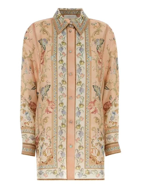 Zimmermann Printed Silk Oversized Shirt - Floral
