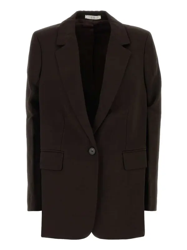 Co Oversize Viscose-linen Blazer - Brown