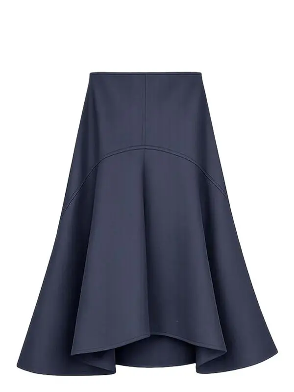 Plan C Viscose Knit Midi Skirt - Blue Black