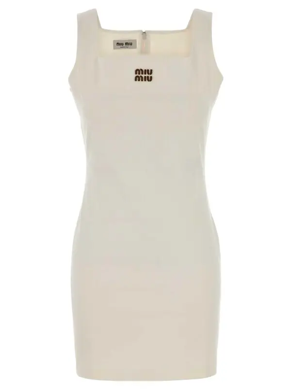 Miu Miu Cotton T-shirt Mini Dress - White