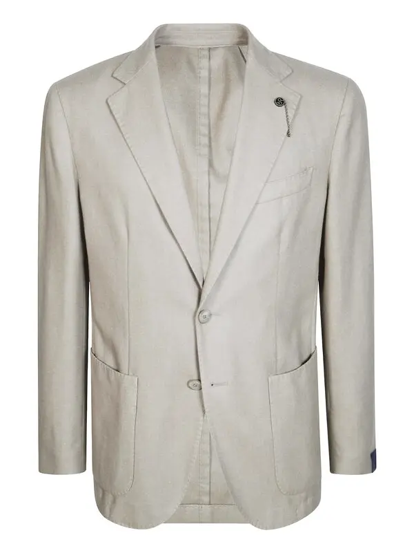 SANTANIELLO Wool-blend Lavata Fabric Tailored Jacket - Marrone