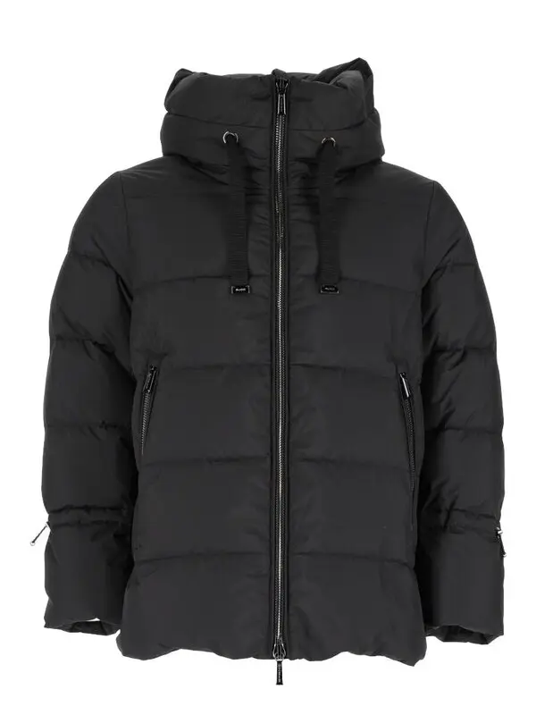MOORER Quilted Puffer Coat - Black