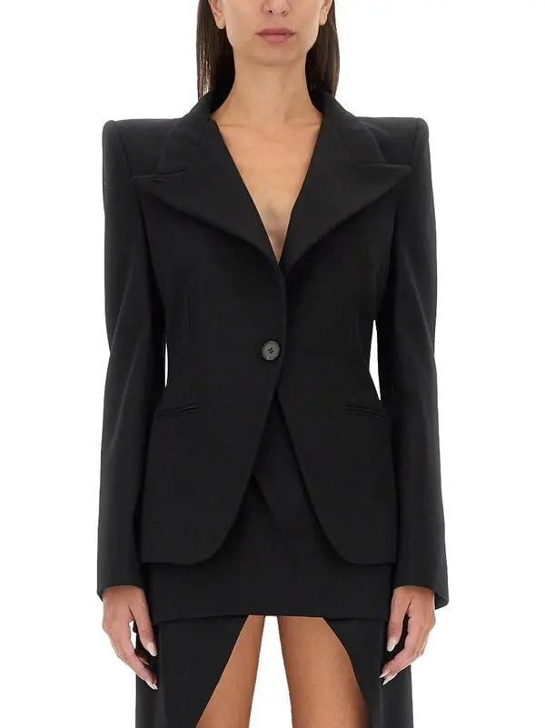 Alexander McQueen Twisted Spliced Jacket - Black