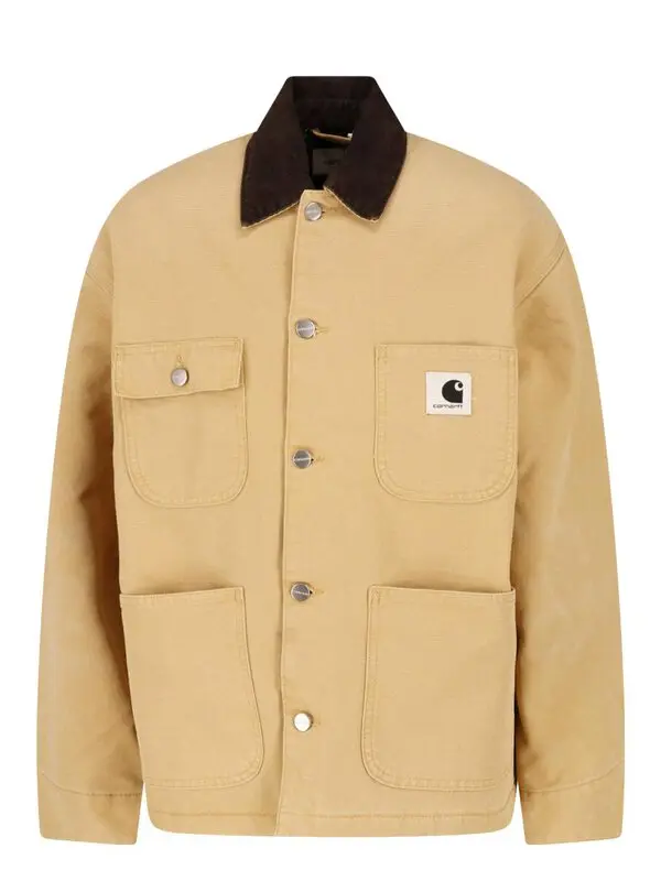 Carhartt Work In Progress Canvas Chore Jacket With Corduroy Collar - Beige