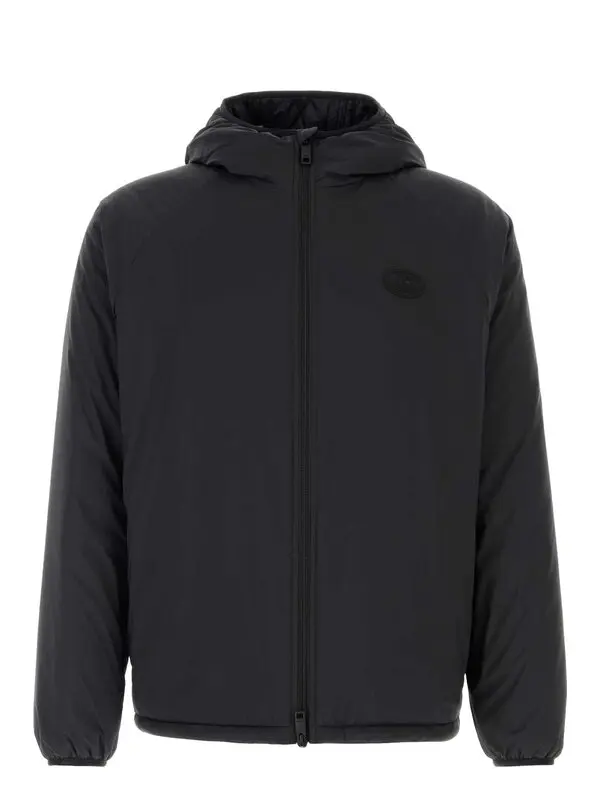 Burberry Nylon Hooded Zip-up Jacket - Black