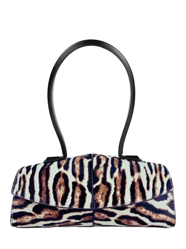 JIL SANDER Leather Shoulder Handbag - Ocelot Print